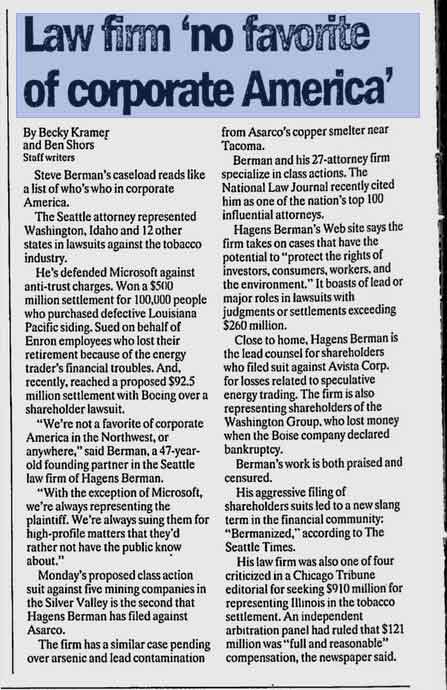 Steve Berman Media Features & Interviews | Hagens Berman